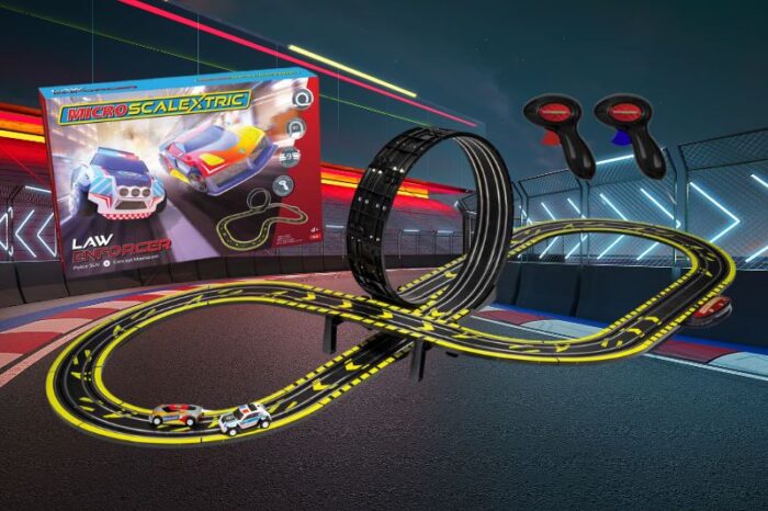 Micro Scalextric Law Enforcer vs Atlasonix Slot Car Race Track - HO ...